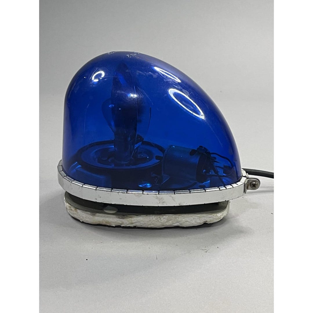 Vintage Dietz DZ 77-707 Teardrop Rotating Light Blue Emergency Police ...