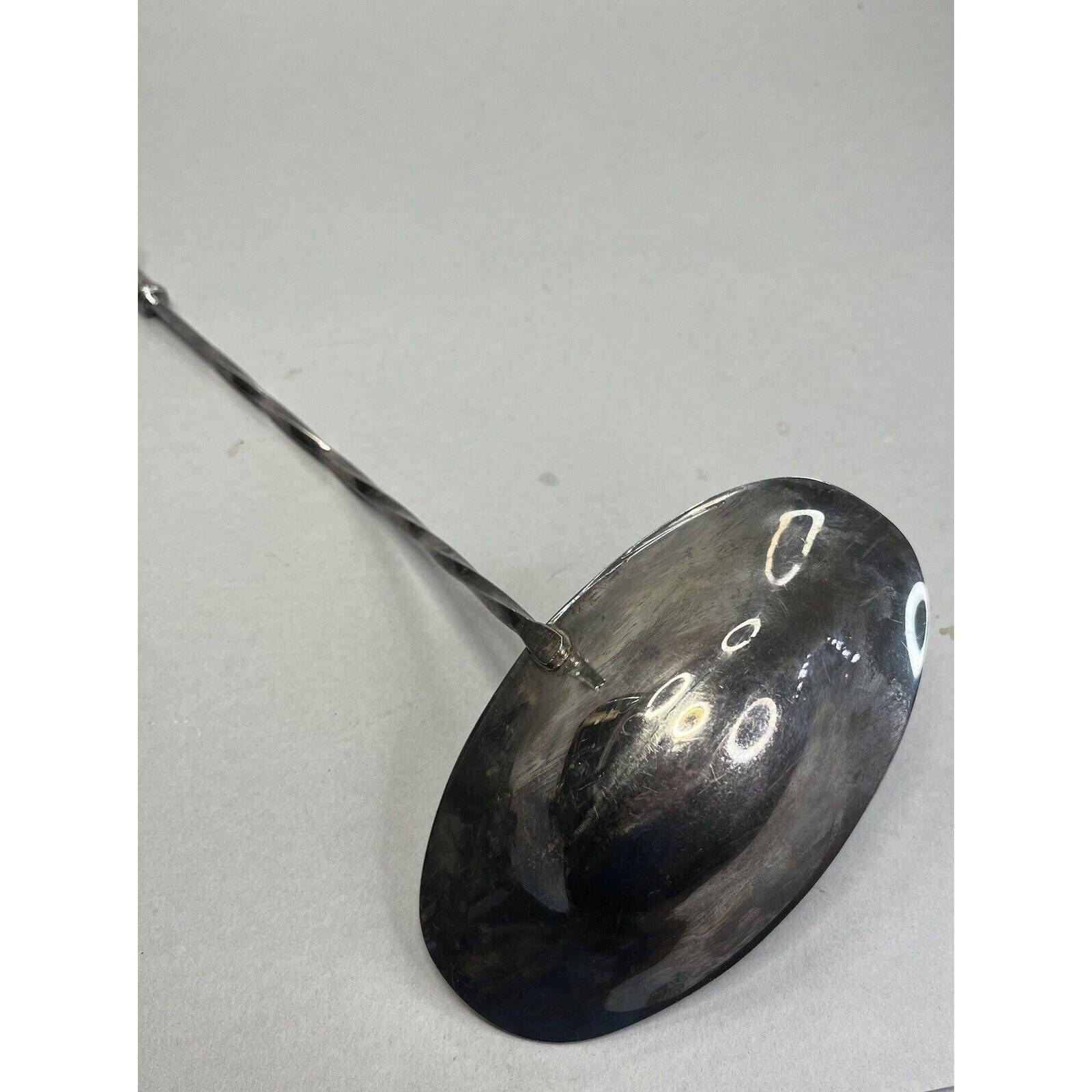 Vintage Punch / Soup Double Ladle Serving Spoon Silver Plate Twisted ...