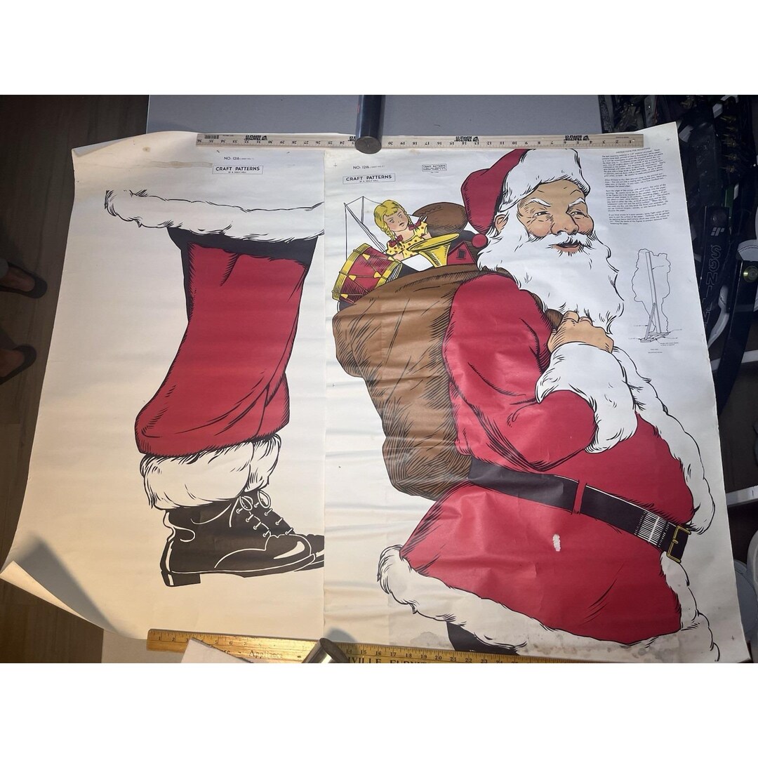 Vintage Neely Hall Litho Craft Pattern 1216 Santa Clause Lithograph for ...