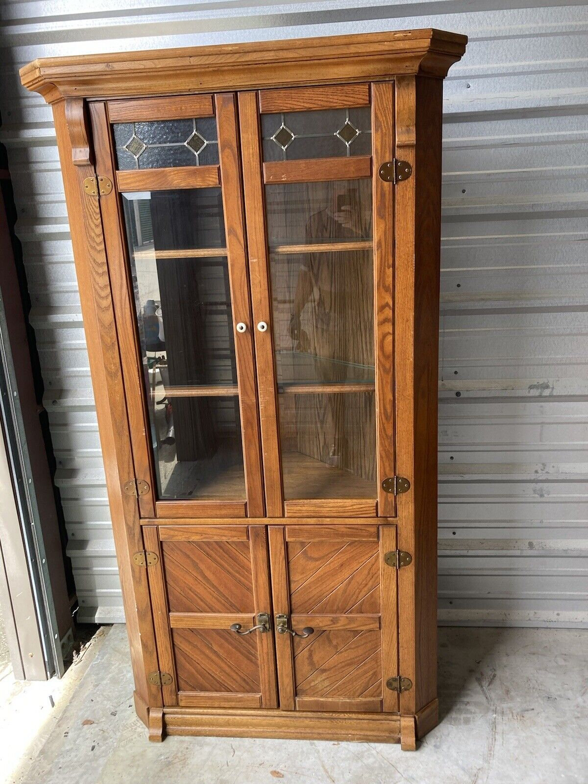 Rustic Corner China Hutch