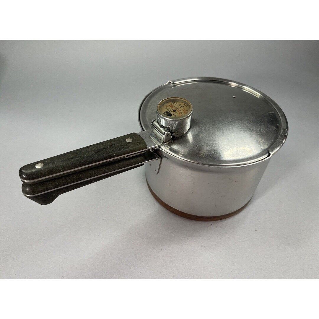 Vintage Revere Ware Pressure Cooker Copper Clad Stainless Steel Pre 68 ...