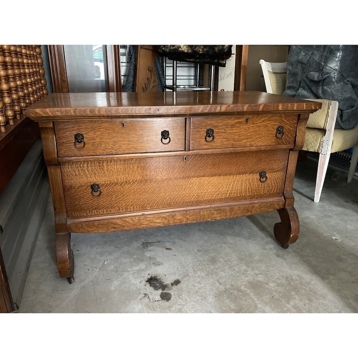 Antique Mission Style Arts & Crafts Heavy Oak Lowboy Vintage Dresser - Etsy