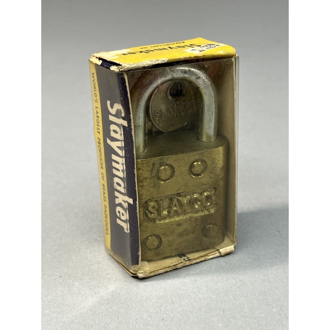 Vintage Slayco No 78 Classic Slaymaker Brass Padlock in Box With Keys ...