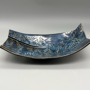 Origami in Clay: Folded Plate/platter, Handmade With Embossed Pattern ...