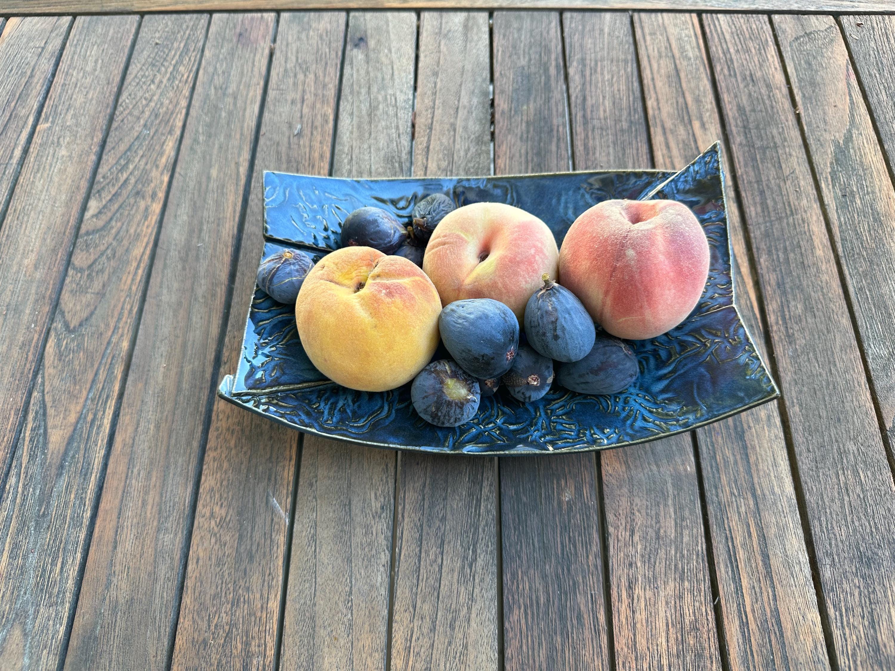 Origami in Clay: Folded Plate/platter, Handmade With Embossed Pattern ...