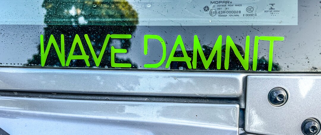 WAVE DAMNIT Jeep Decal - Etsy