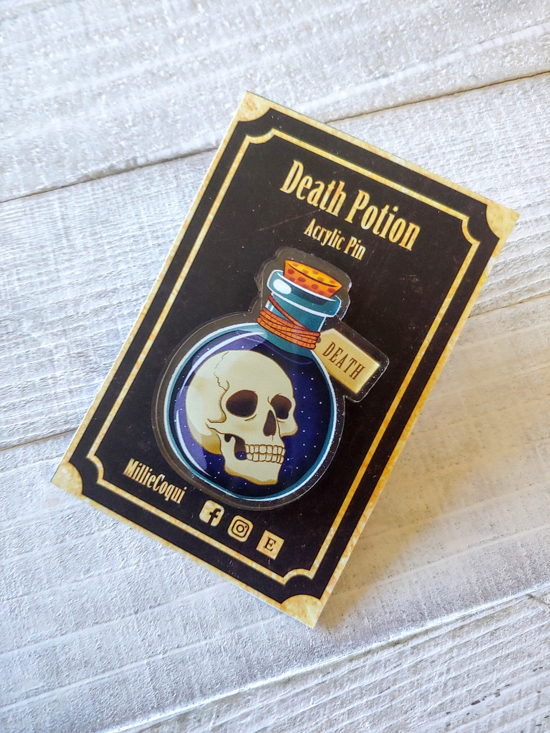 Death Potion Acrylic Pin - Etsy