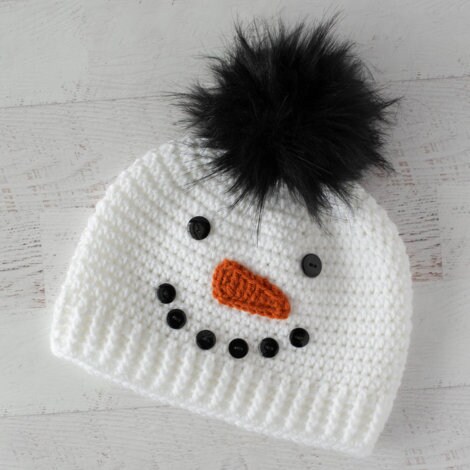 CROCHET PATTERN/ Crochet Snowman Hat, Top-down Hat Pattern, Baby-adult Sizes, Crochet Hat ...