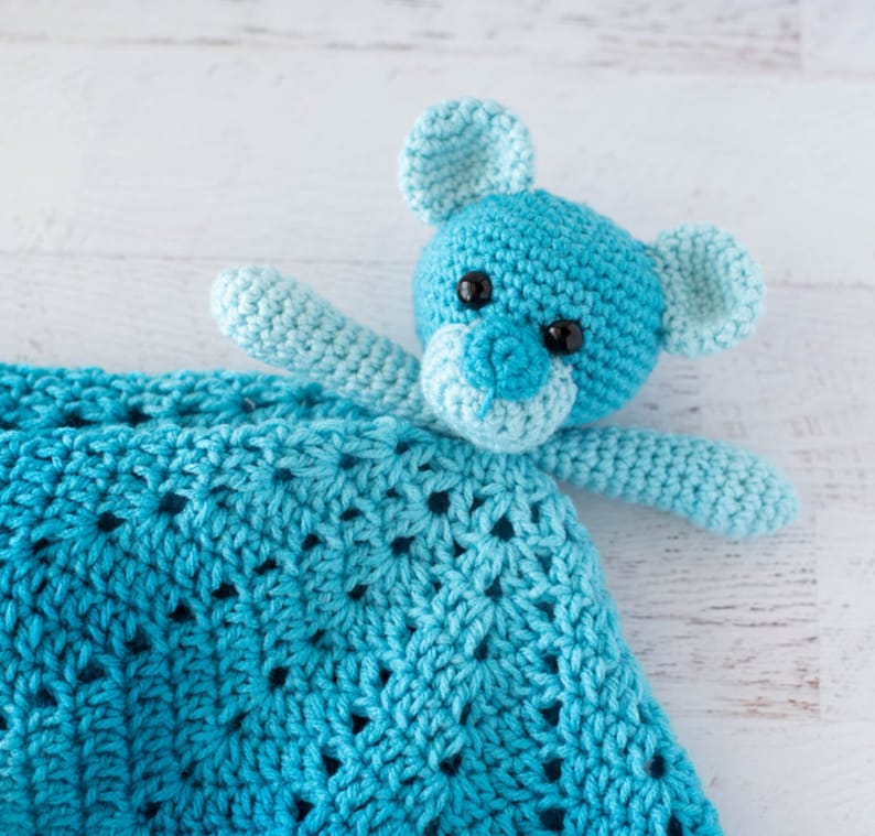 Crochet Lovey Pattern - Bear Crochet Lovey Blanket - Amigurumi Pattern ...