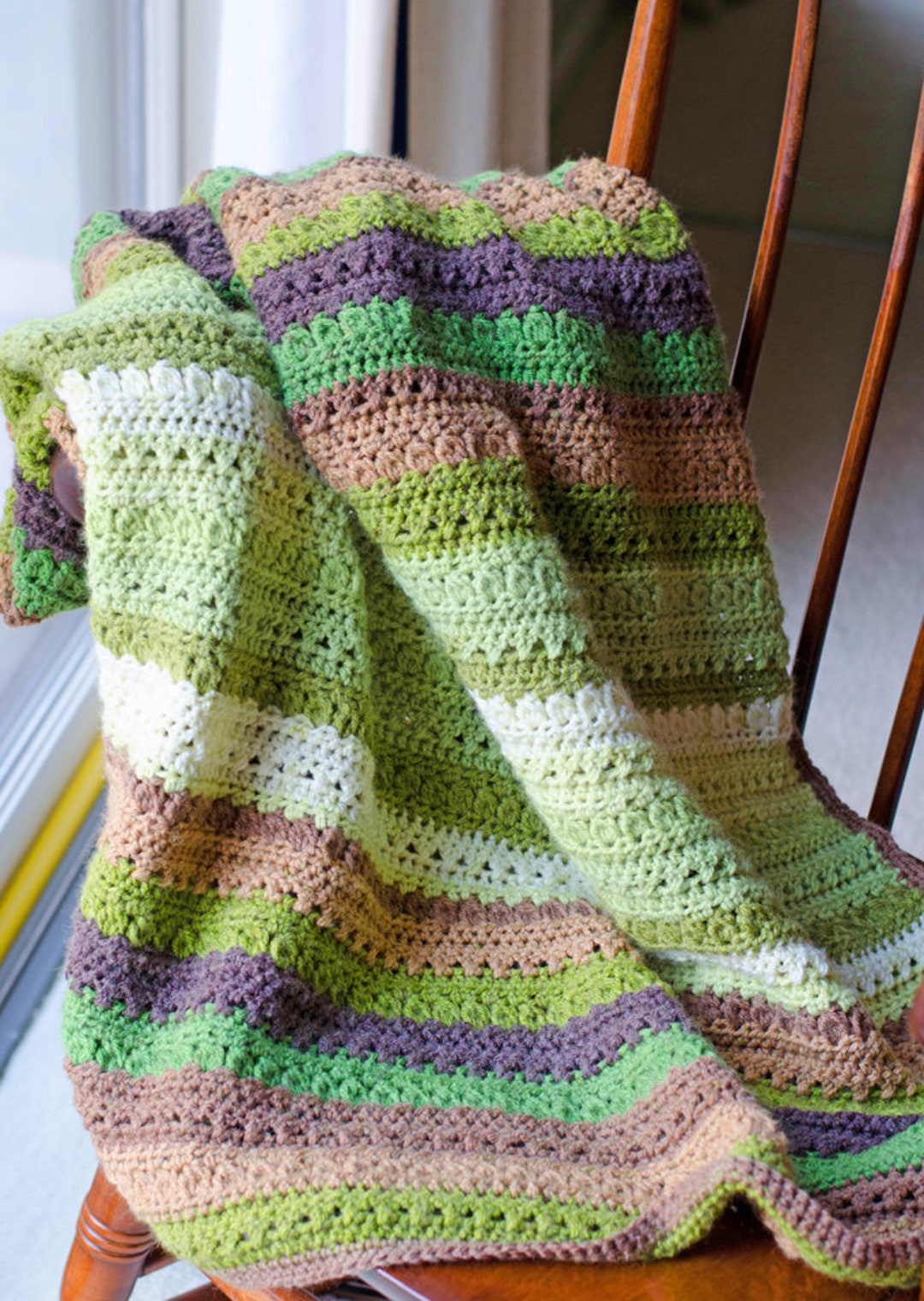 Afghan Crochet Pattern, Fields and Furrows Crochet Afghan Pattern ...