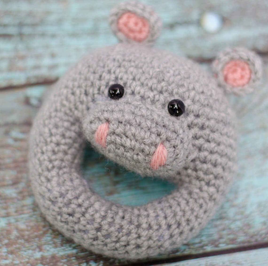 Crochet Rattle Pattern Hippo- Pdf Pattern - Crochet Hippo Rattle ...