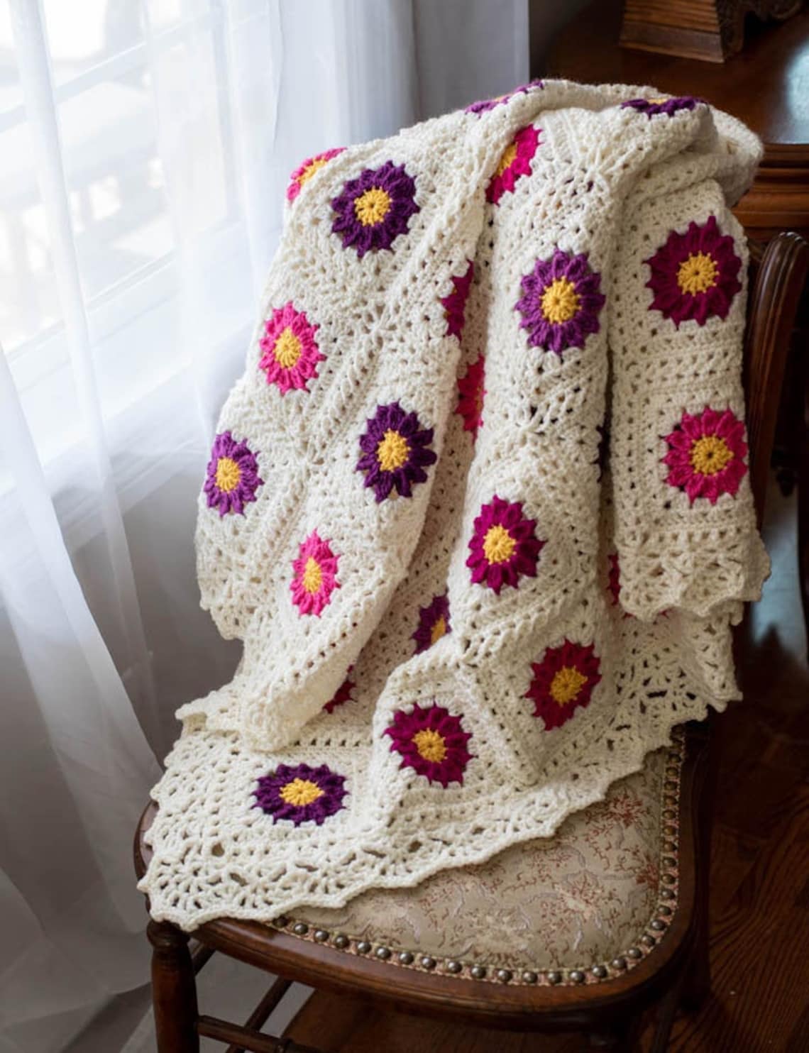 My Mothers Garden Crochet Flower Afghan PATTERN Crochet | Etsy