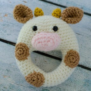 Crochet Pattern Rattle Cow- Pdf Pattern - Crochet Rattle Pattern ...