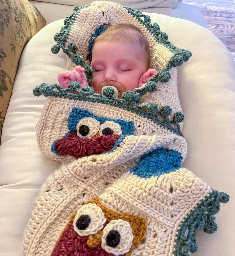 CROCHET PATTERN, Little Hoot Owl Afghan, Owl Granny Square Blanket ...