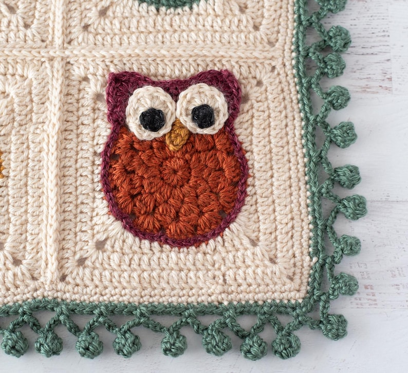 CROCHET PATTERN, Little Hoot Owl Afghan, Owl Granny Square Blanket ...