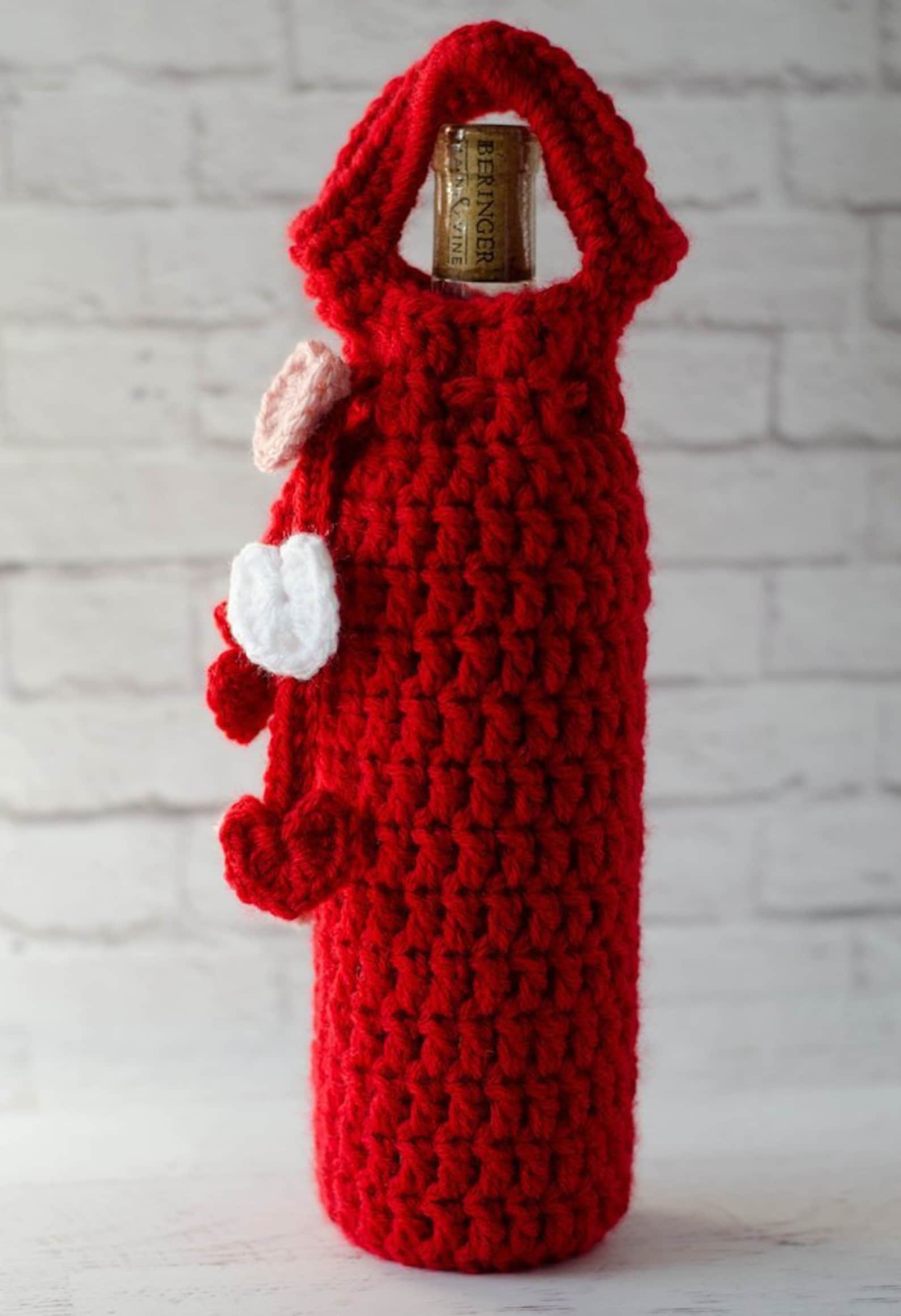 Crochet Bottle Cover Pattern Crochet Heart Pattern Valentine | Etsy