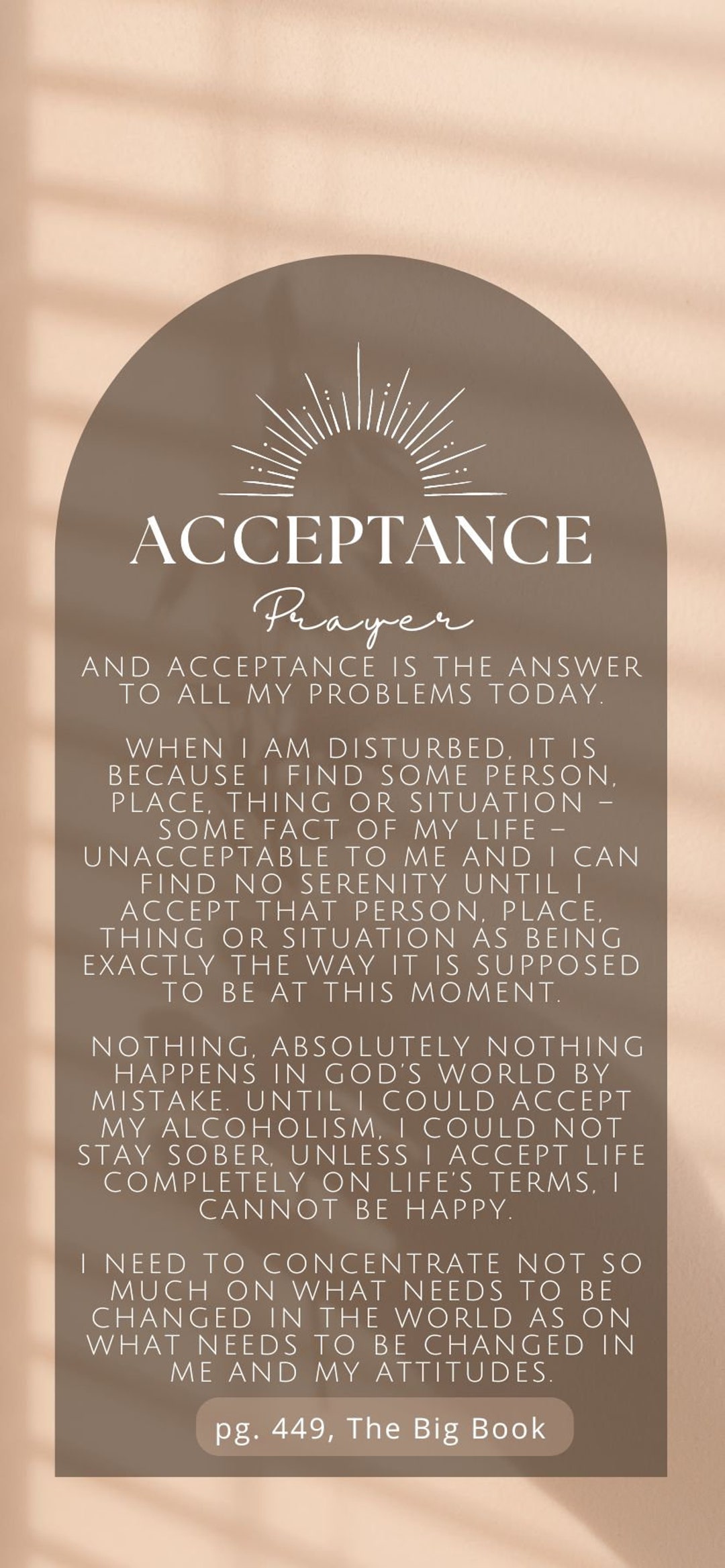 AA Acceptance Prayer Screensaver - Etsy
