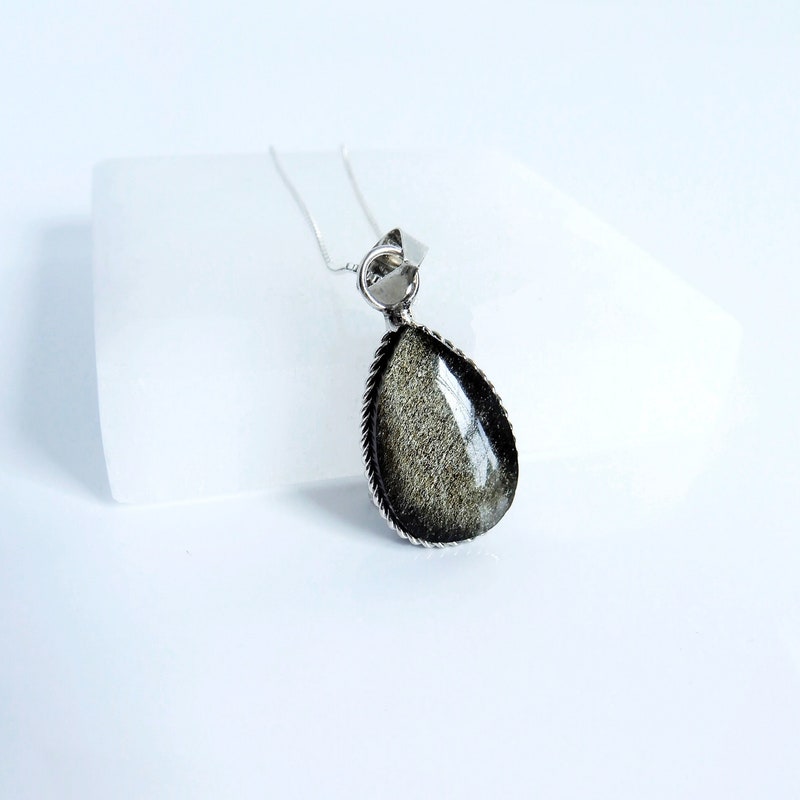Goldsheen Obsidian Pendant - Etsy