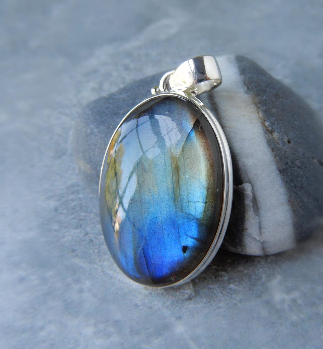 Labradorite Necklace Sterling Silver • Labradorite Pendant • Colorful ...
