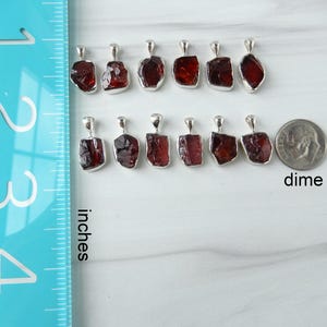 Garnet Necklace Sterling Silver • Raw Red Garnet Pendant • Silver ...