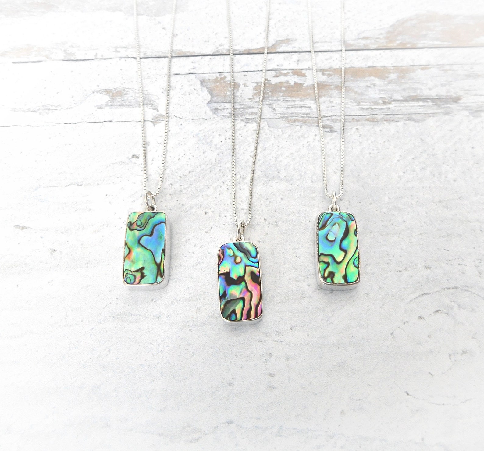 Paua Shell Necklace Abalone Shell Pendant Sterling Silver - Etsy