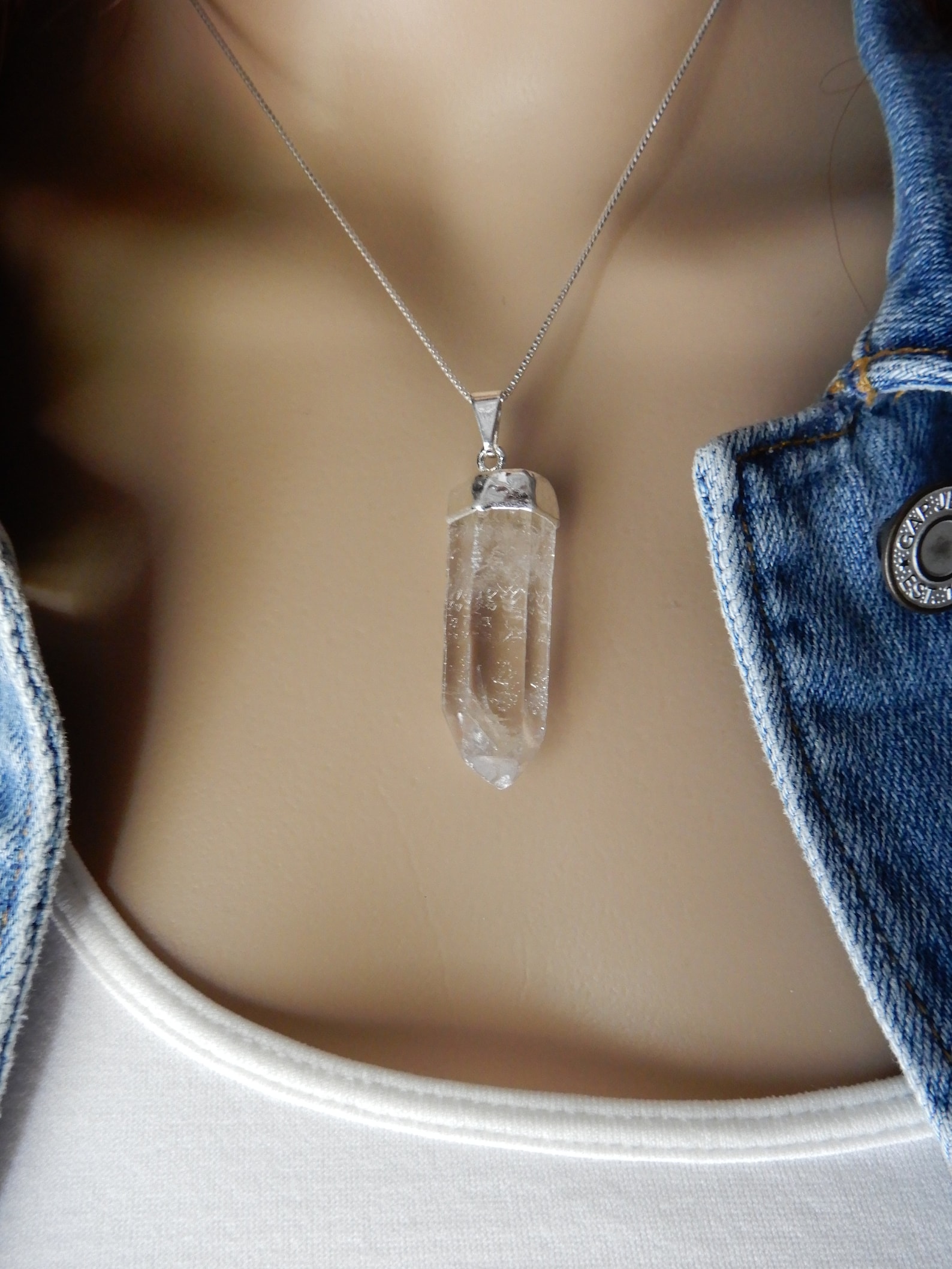 Quartz Crystal Necklace Quartz Crystal Point Pendant Natural - Etsy
