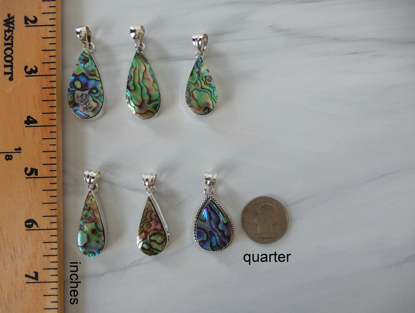 Paua Shell Necklace Abalone Shell Pendant Sterling Silver - Etsy