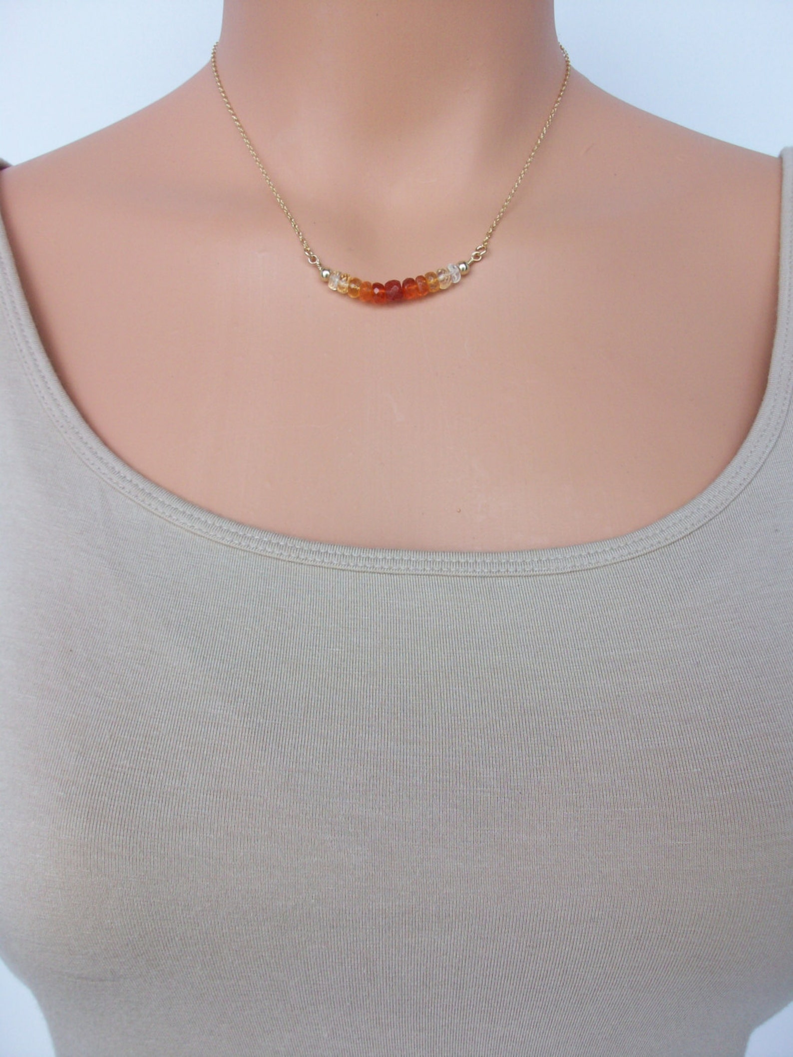 Opal Necklace Fire Opal Necklace Sterling Silver Opal Bar | Etsy