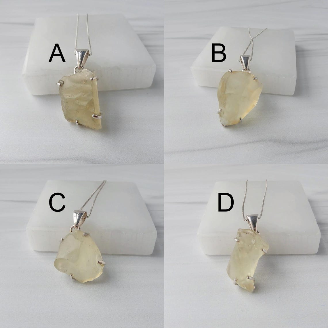 Libyan Desert Glass Necklace Sterling Silver • Libyan Gold Tektite ...