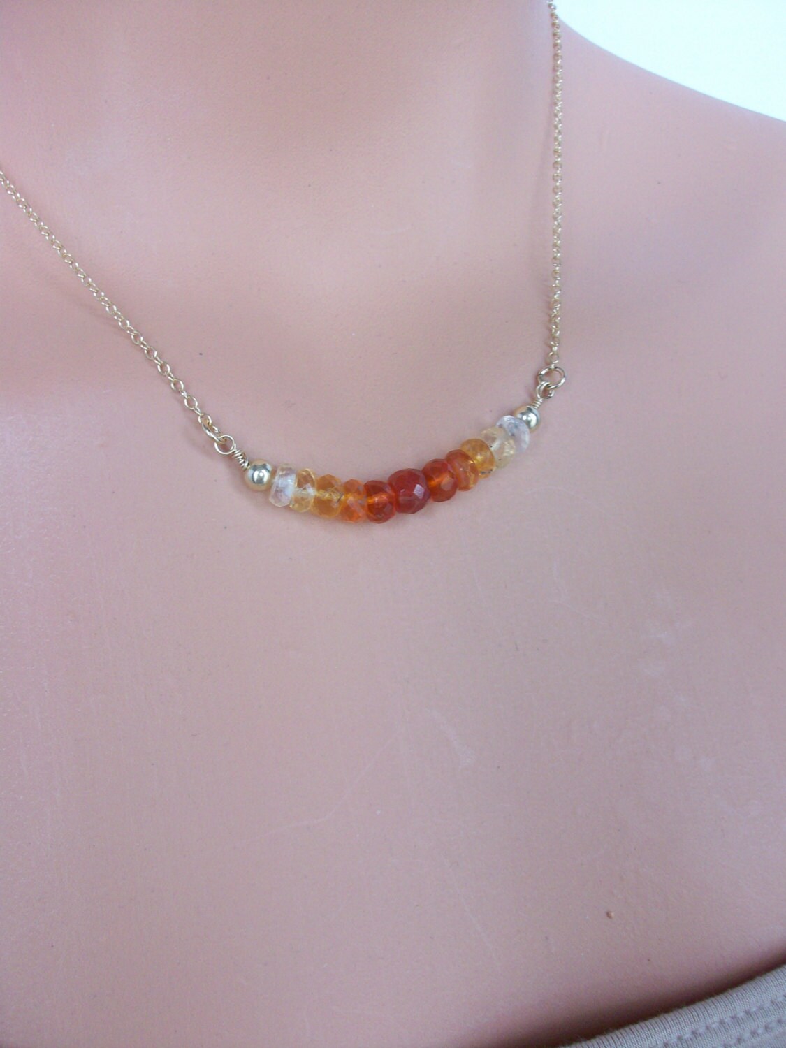 Opal Necklace Fire Opal Necklace Sterling Silver Opal Bar | Etsy
