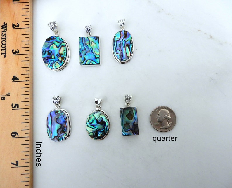 Paua Shell Necklace Abalone Shell Pendant Sterling Silver - Etsy