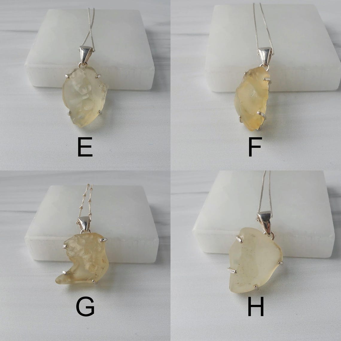 Libyan Desert Glass Necklace Sterling Silver • Libyan Gold Tektite ...