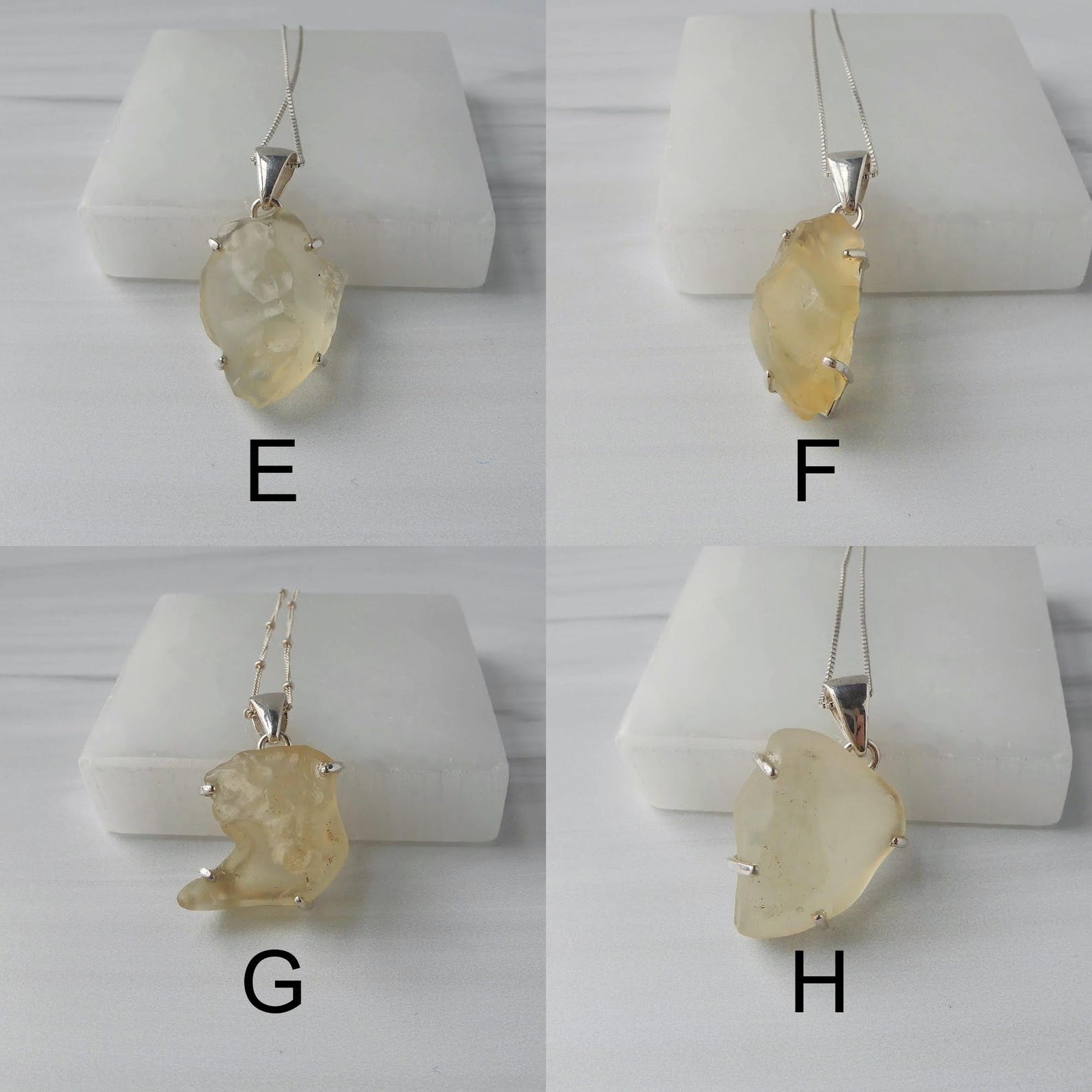 Libyan Desert Glass Necklace Sterling Silver • Libyan Gold Tektite ...