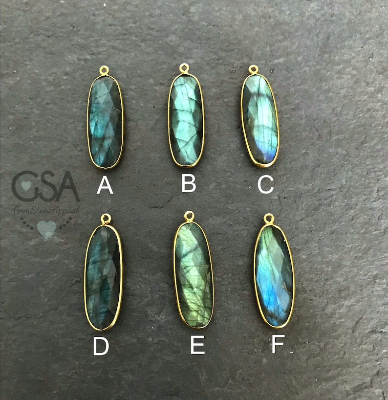 Labradorite Necklace Labradorite Pendant Blue Flash | Etsy