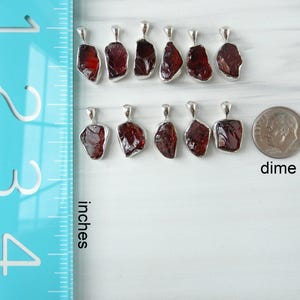 Garnet Necklace Sterling Silver • Raw Red Garnet Pendant • Silver ...