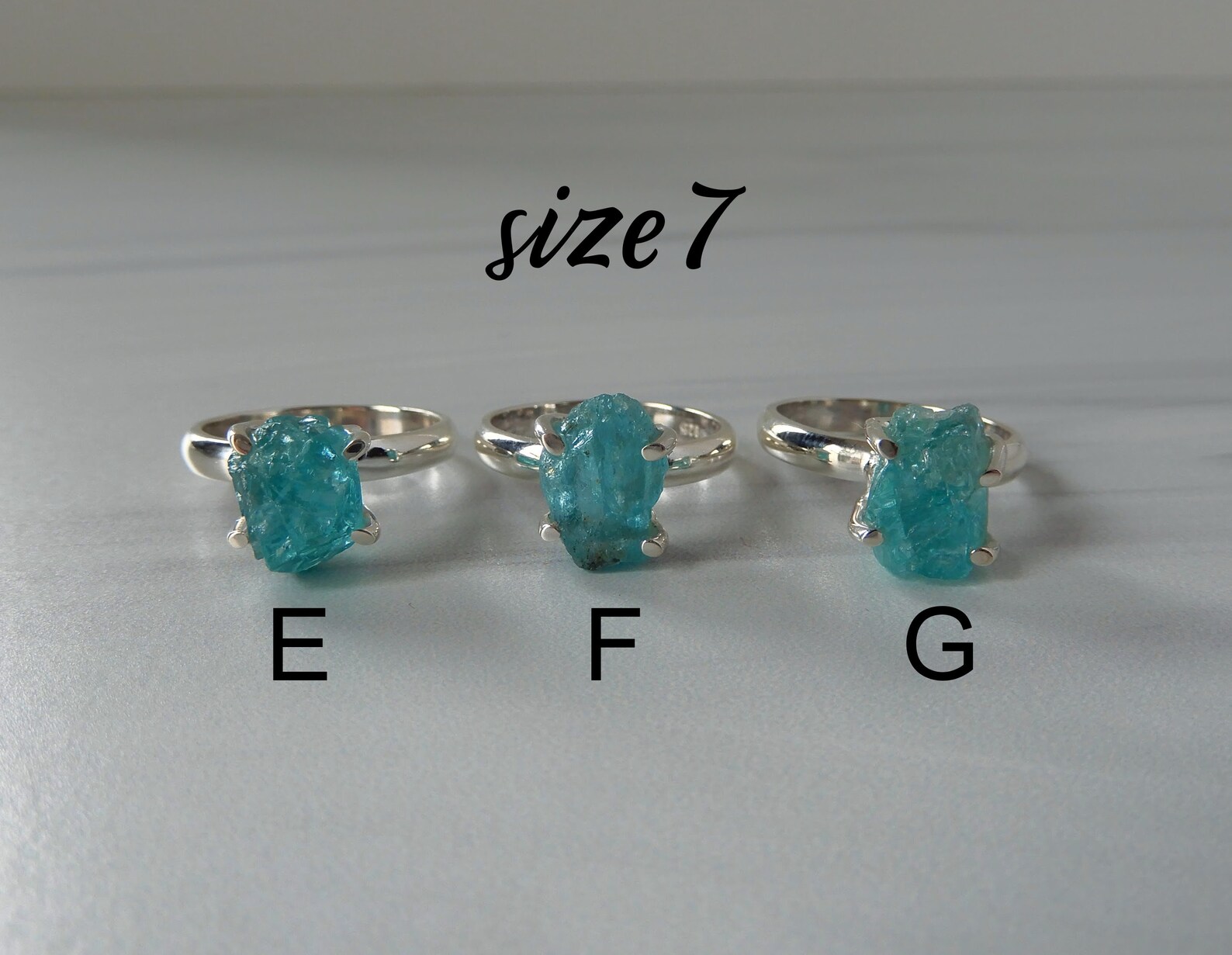 Apatite Rings, Sterling Silver Apatite Rings, Sterling Raw Apatite Ring, Blue Green Apatite ...