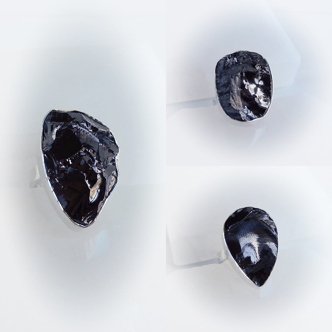 Shungite Ring • Elite Shungite Ring • Black Shungite Ring • Sterling ...