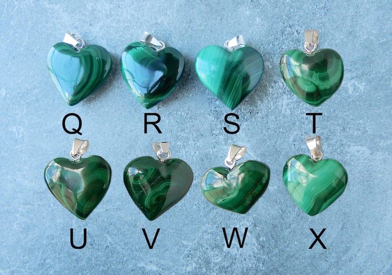 Malachite Necklace Sterling Silver • Malachite Heart • Genuine ...