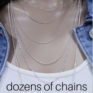 Sterling Silver Chain Necklace Etsy