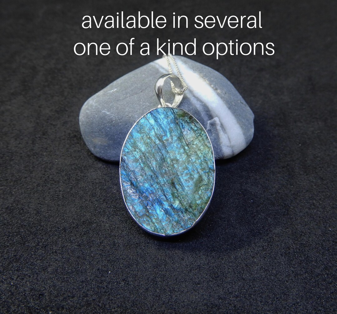 Labradorite Necklace Sterling Silver • Labradorite Necklace • Raw ...