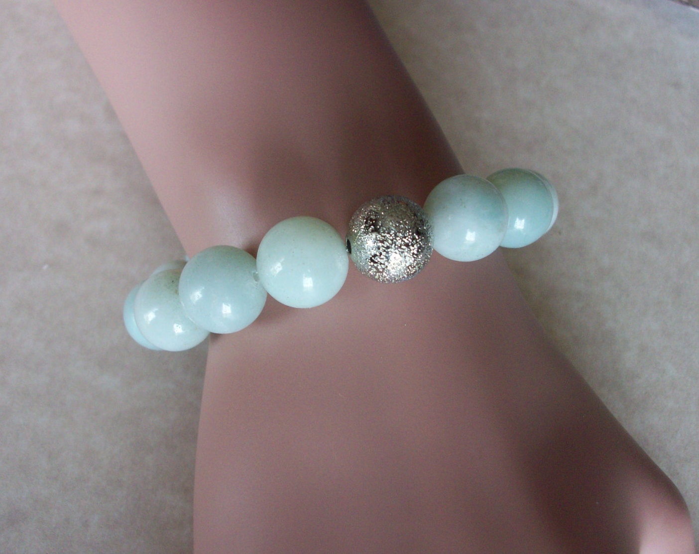 Amazonite Beaded Bracelet Beaded Gemstone Stretch Bracelet - Etsy