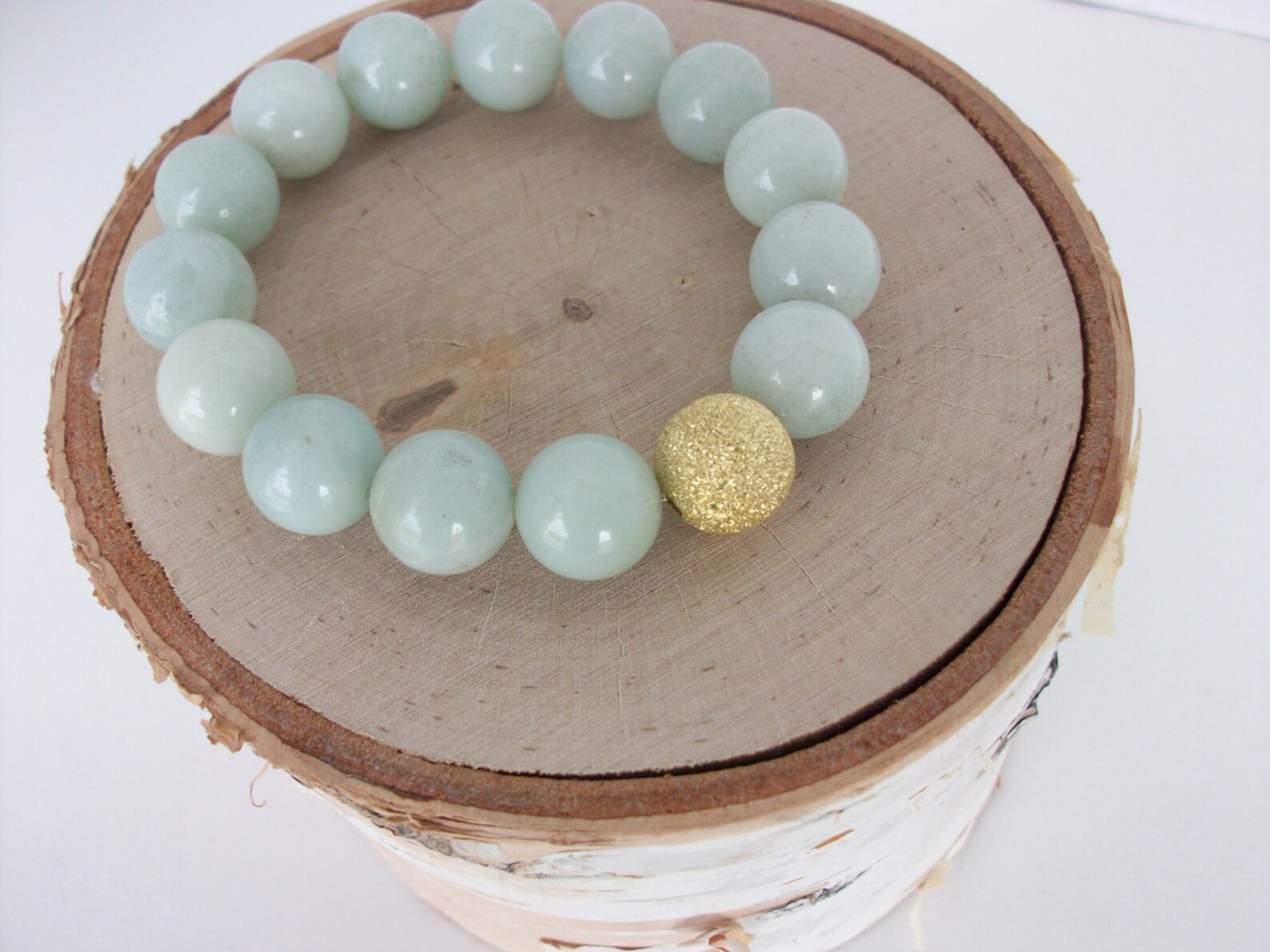 Amazonite Beaded Bracelet Beaded Gemstone Stretch Bracelet - Etsy