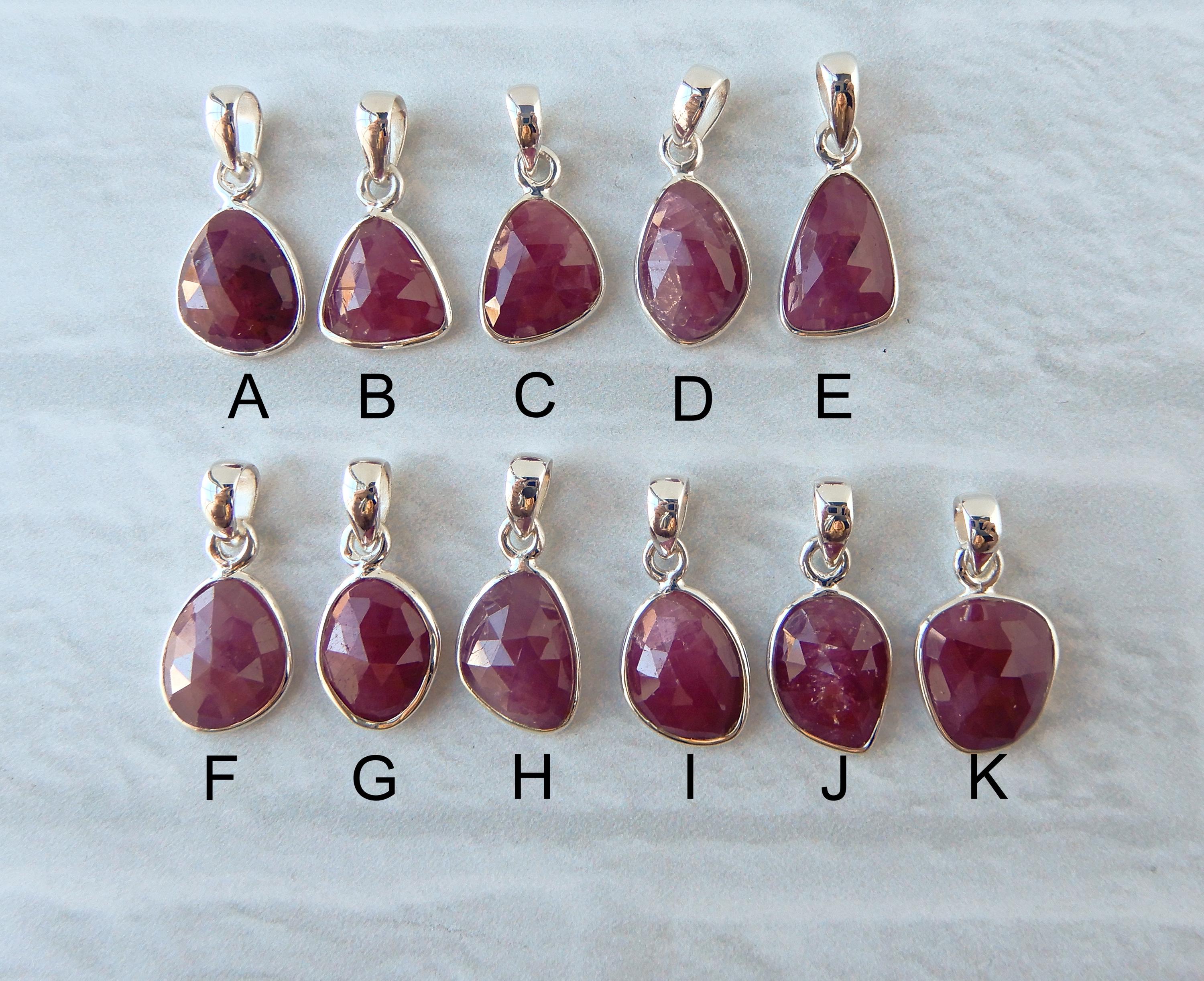 Ruby Necklace Sterling Silver • Natural Ruby Pendant • Silver Ruby ...