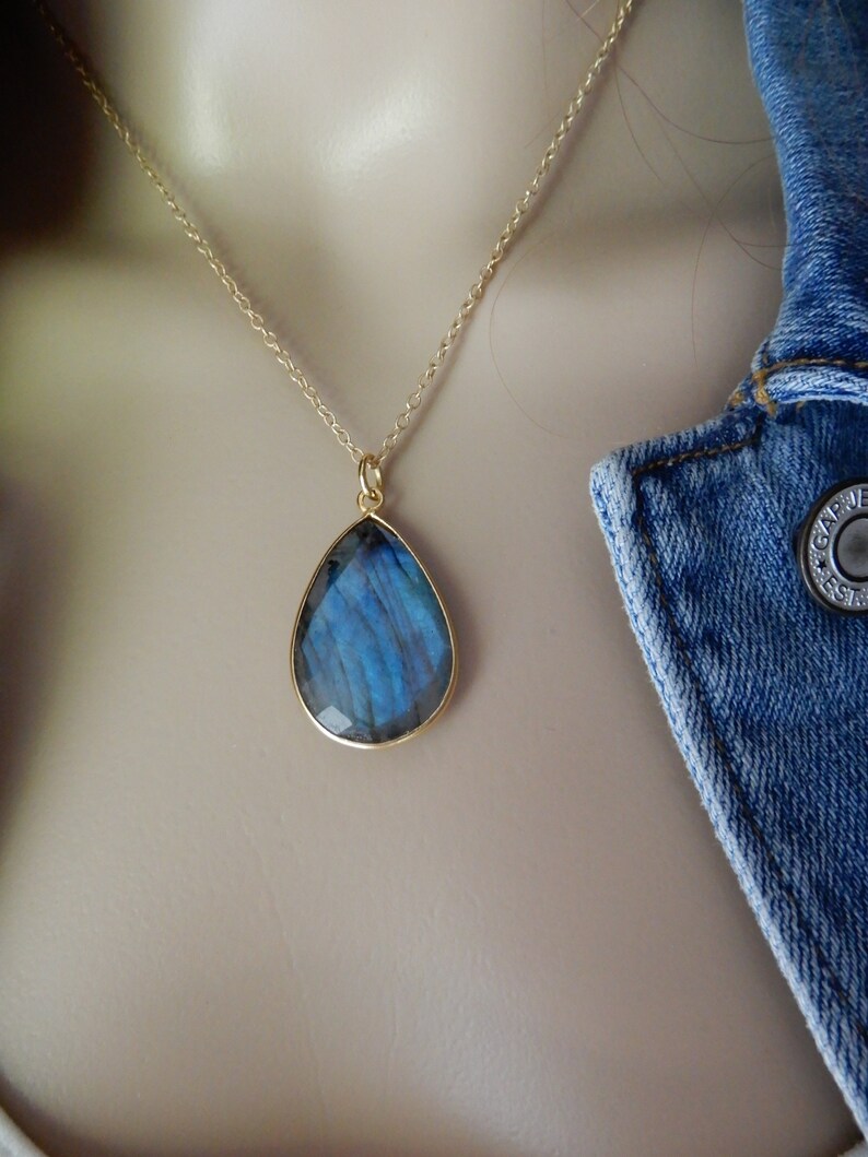 Labradorite Necklace Labradorite Pendant Flash Labradorite | Etsy