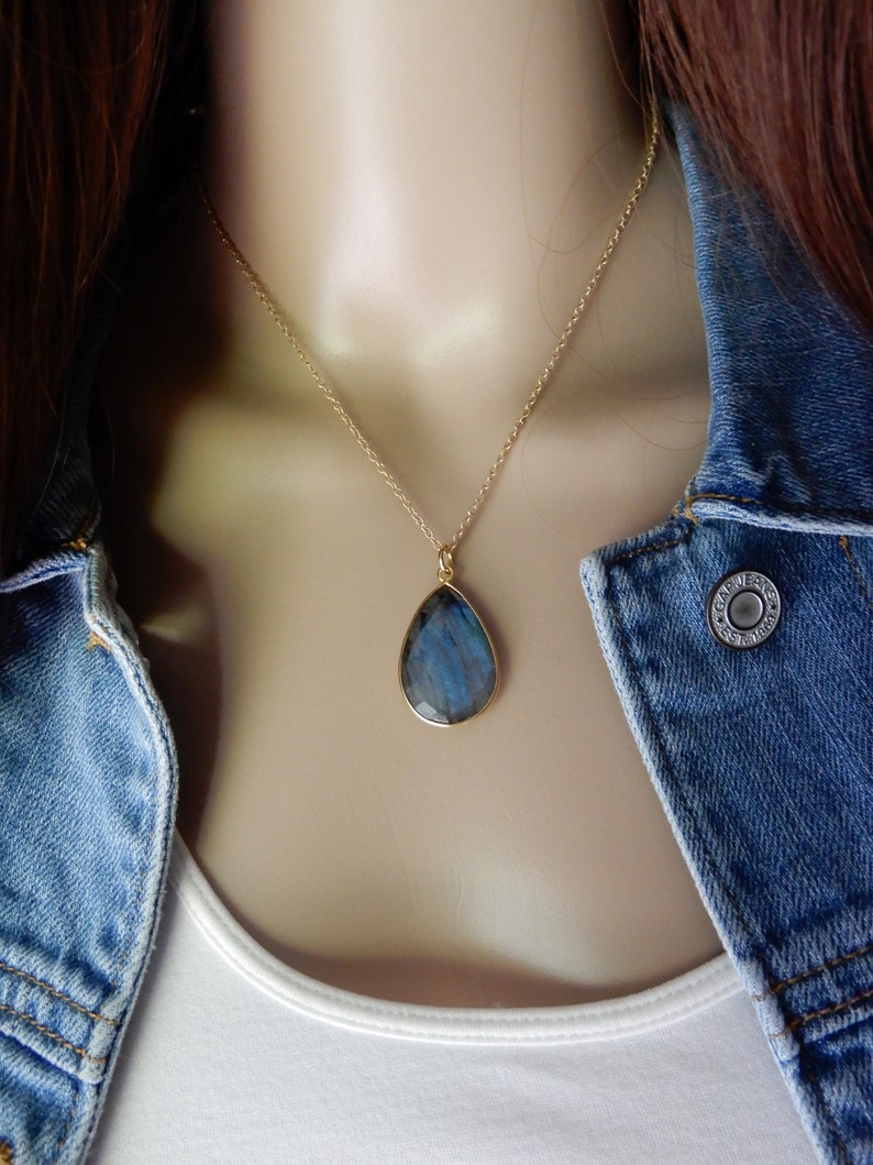 Labradorite Necklace Labradorite Pendant Flash Labradorite | Etsy
