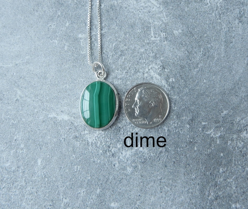 Malachite Necklace Sterling Silver • Malachite Pendant • Genuine ...