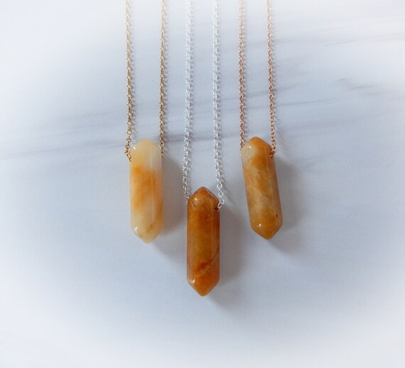 Natural Onyx Point Yellow Stone Point Onyx Pendant Natural | Etsy