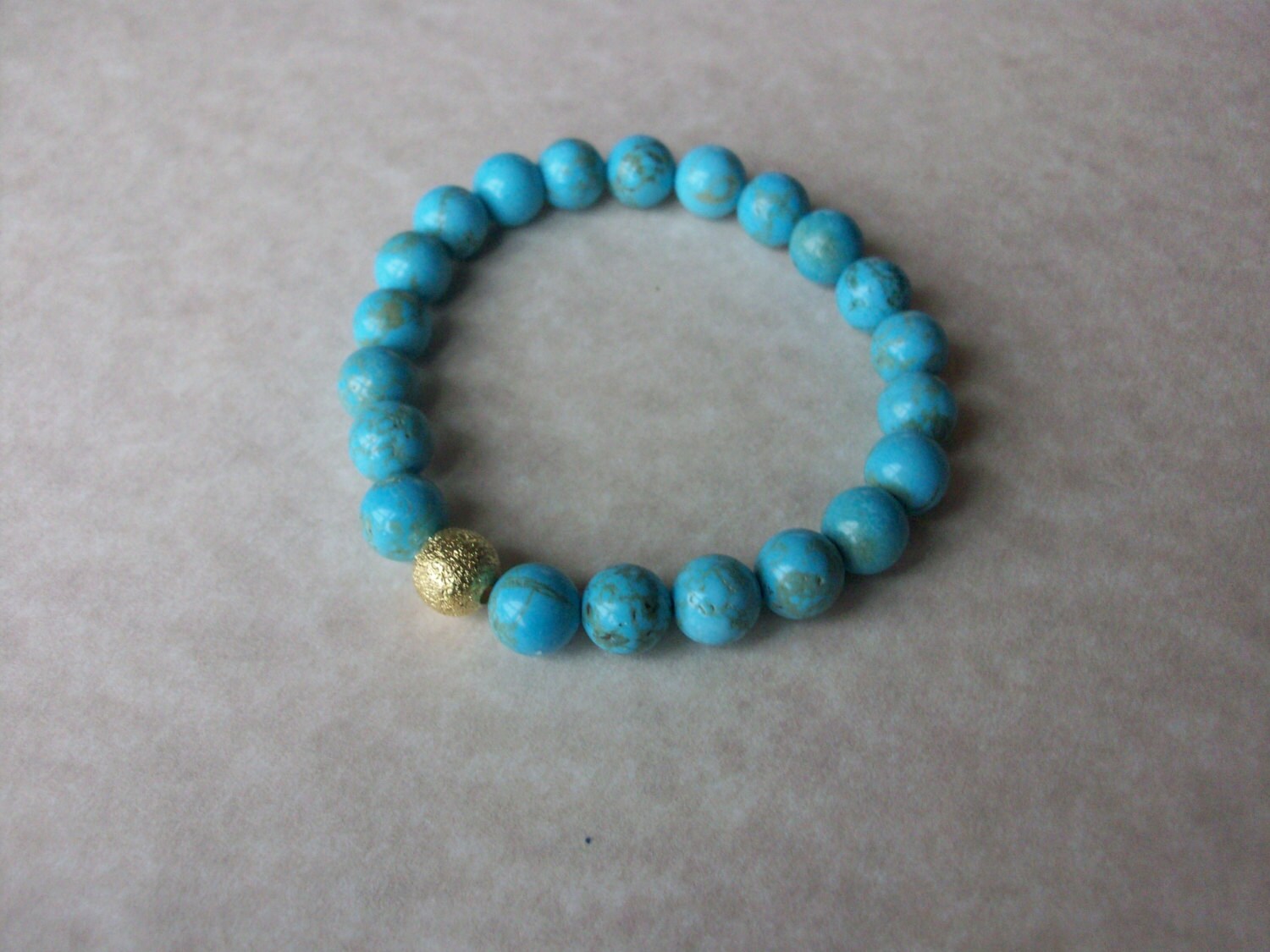 Turquoise Bracelet Turquoise Beaded Gemstone Stretch - Etsy