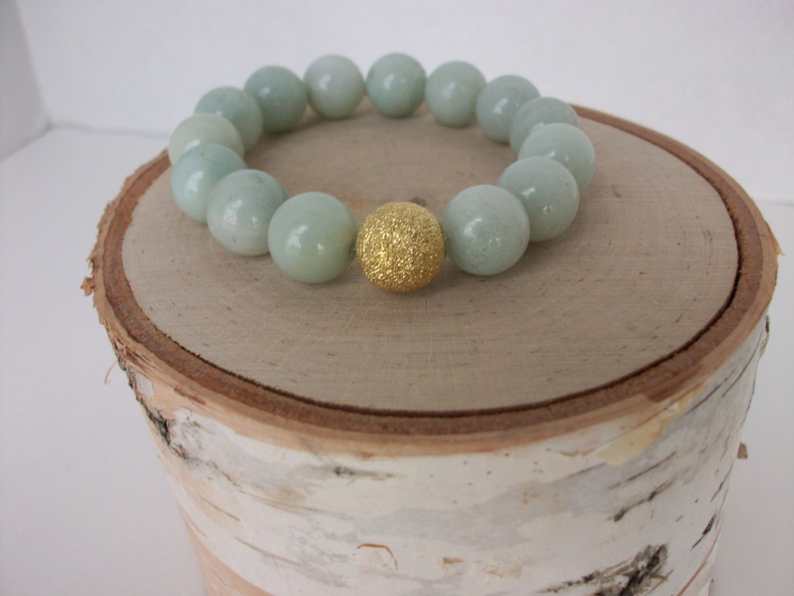 Amazonite Beaded Bracelet Beaded Gemstone Stretch Bracelet - Etsy