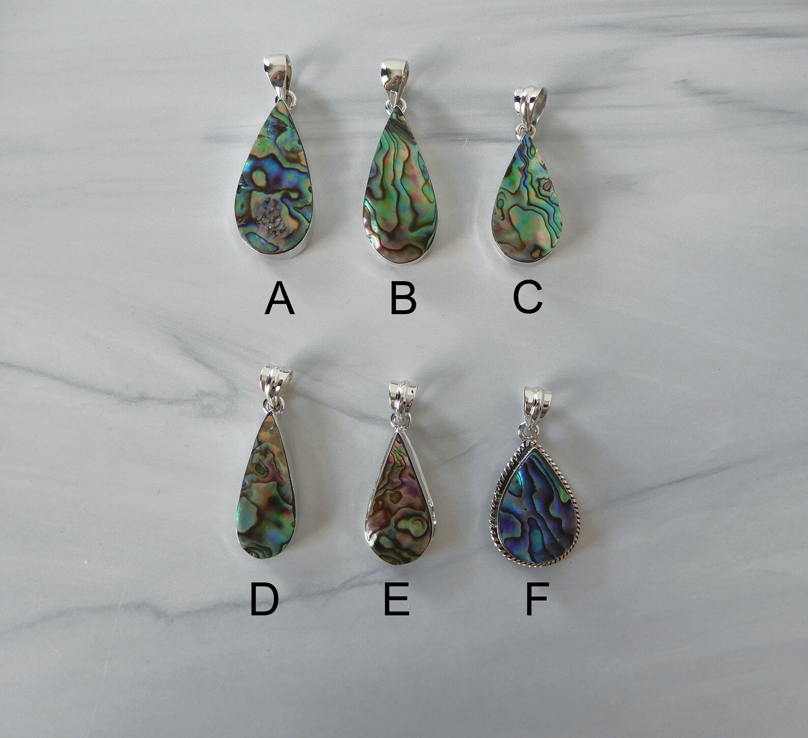 Paua Shell Necklace Abalone Shell Pendant Sterling Silver - Etsy